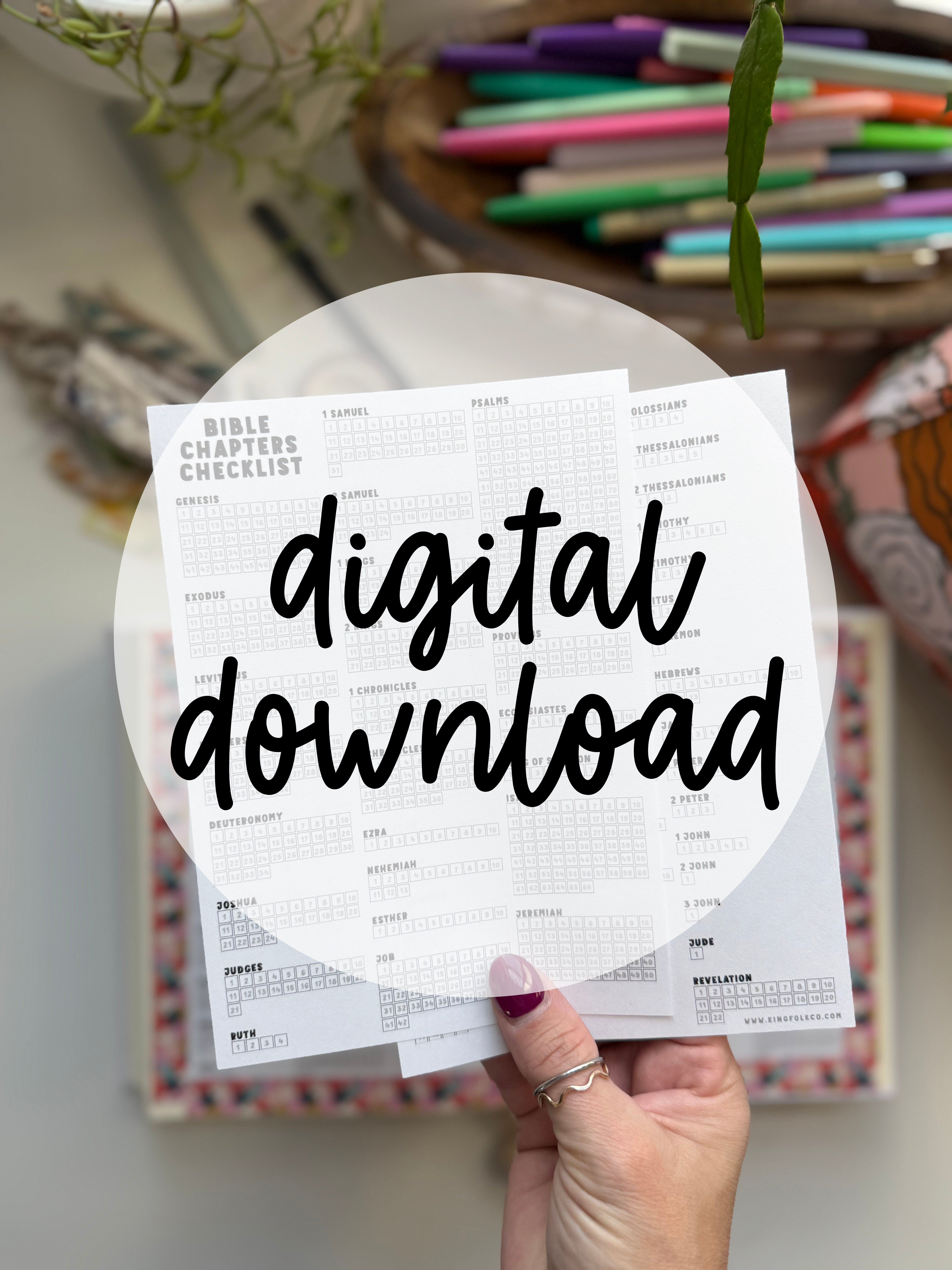 Bible Chapters Checklist DIGITAL DOWNLOAD – Kingfolk Co