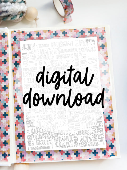 Books of the Bible Color In Tracker DIGITAL DOWNLOAD – Kingfolk Co