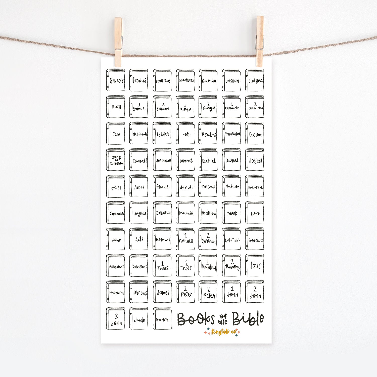 Books of the Bible Tracker Print + Sticker Sheet – Kingfolk Co